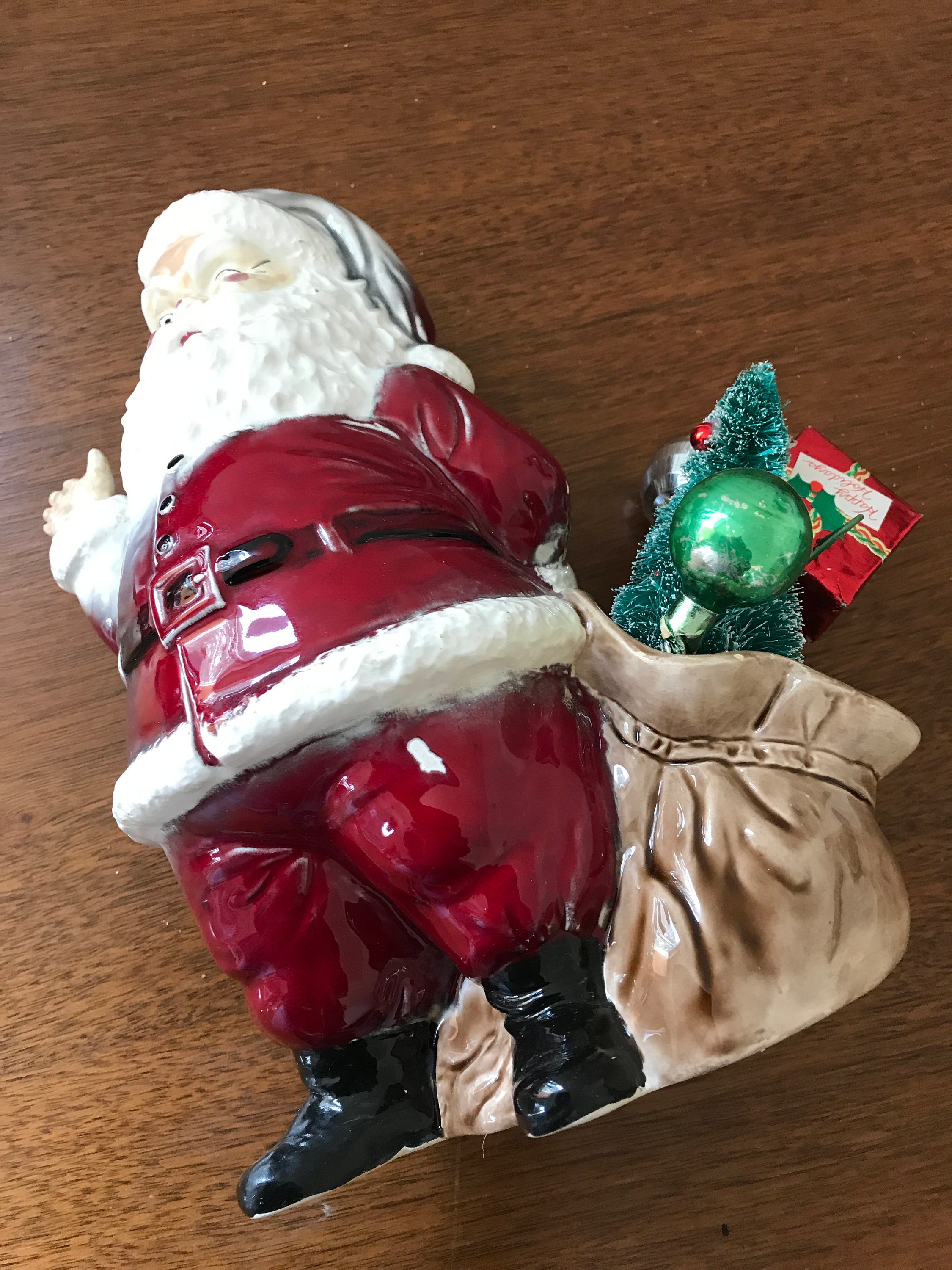 Vintage Duncan Santa Ceramic Mold 70’s Holiday Decor, Hand Painted ...