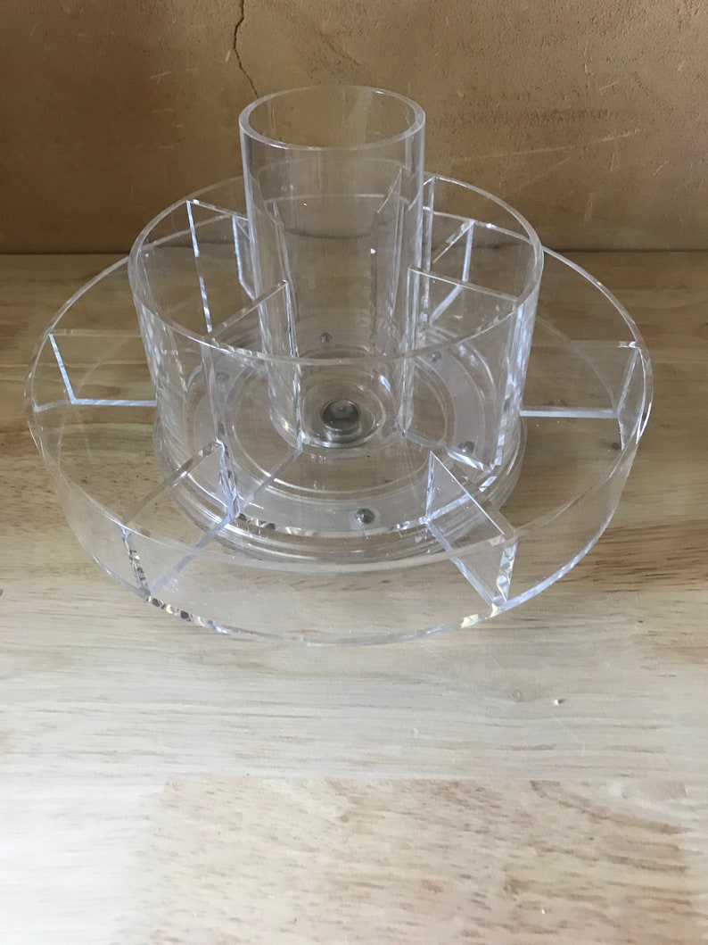 Vintage Lucite Rotating Caddy , Makeup Jewelry Art Supplies Office ...