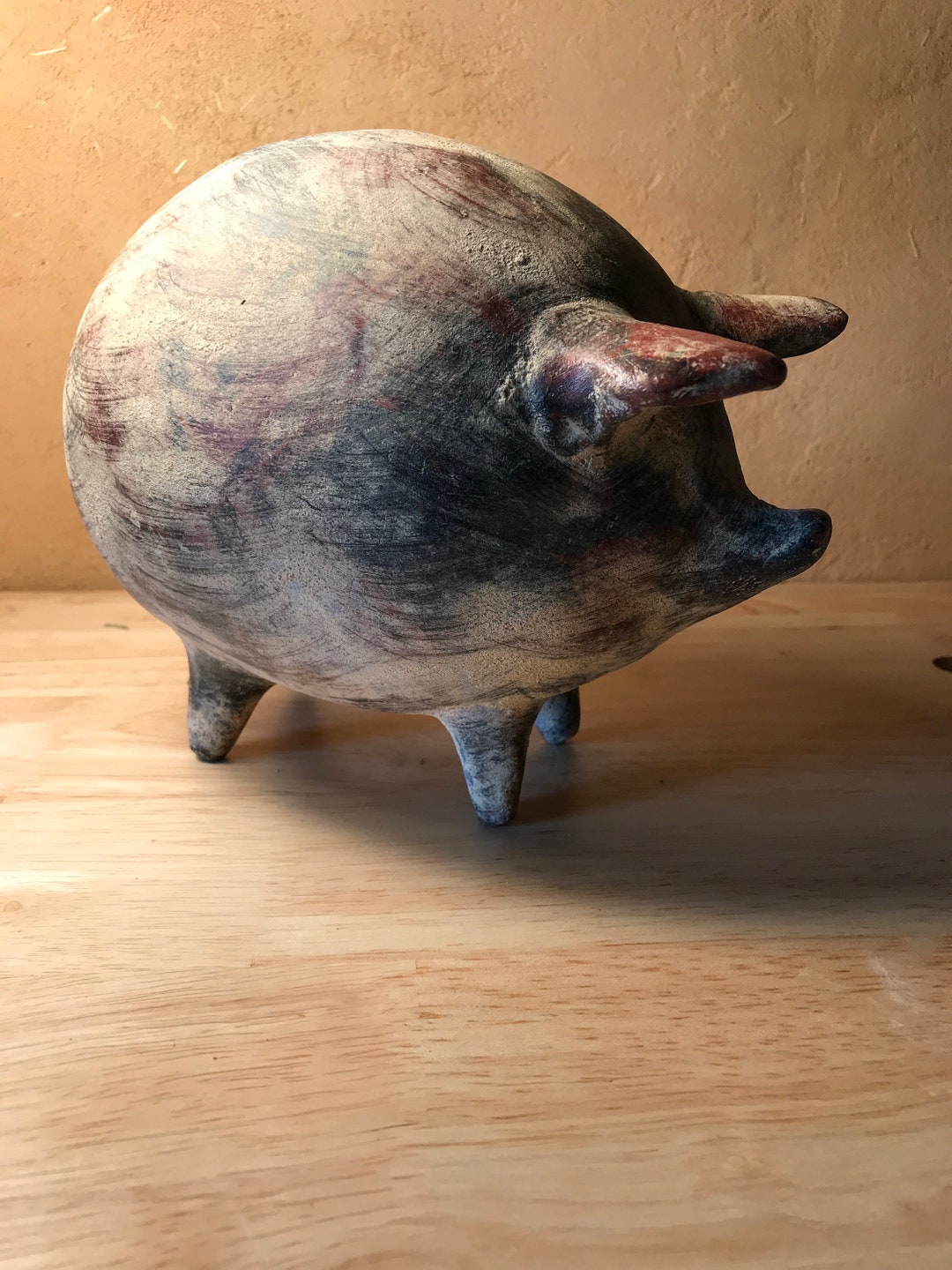 Rare Bisque Pig Figurine One of a Kind - Etsy