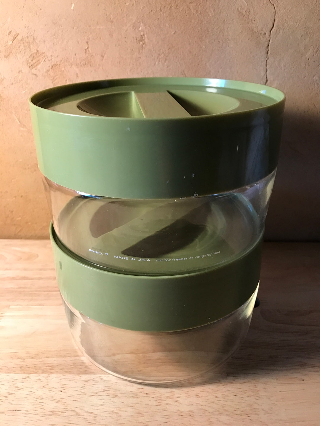 Vintage Pyrex See N Stor Glass Jars Screw Top Avocado Green Top. Glass ...