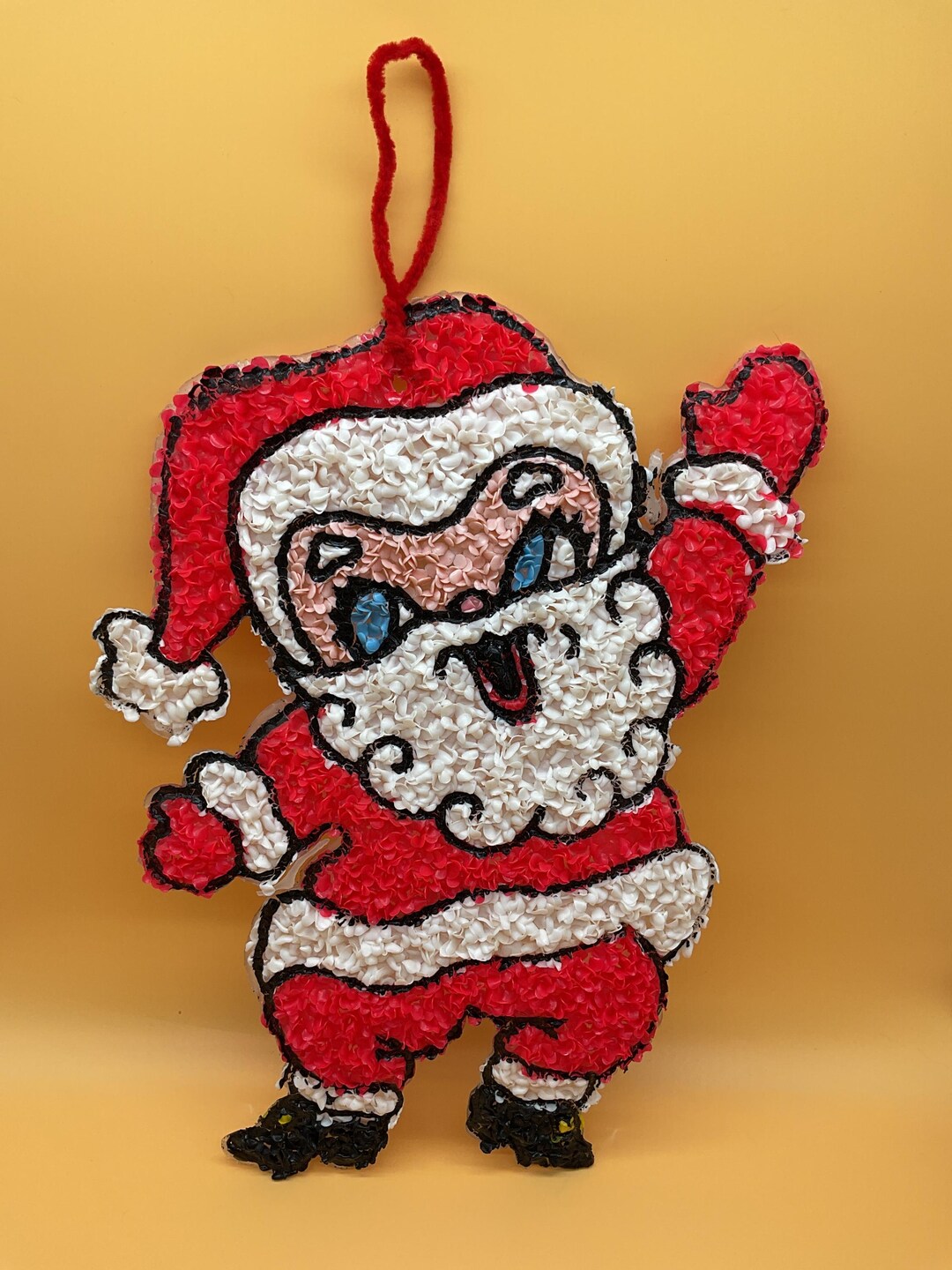 Santa Claus Popcorn Wall Small Santa Hanging Vintage Rare Christmas ...