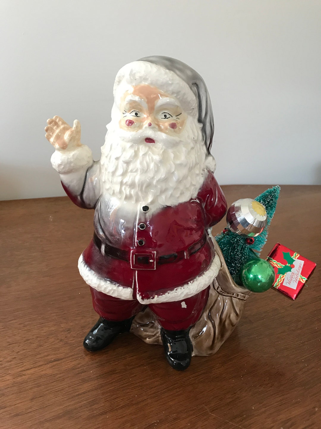 Vintage Duncan Santa Ceramic Mold 70’s Holiday Decor, Hand Painted ...