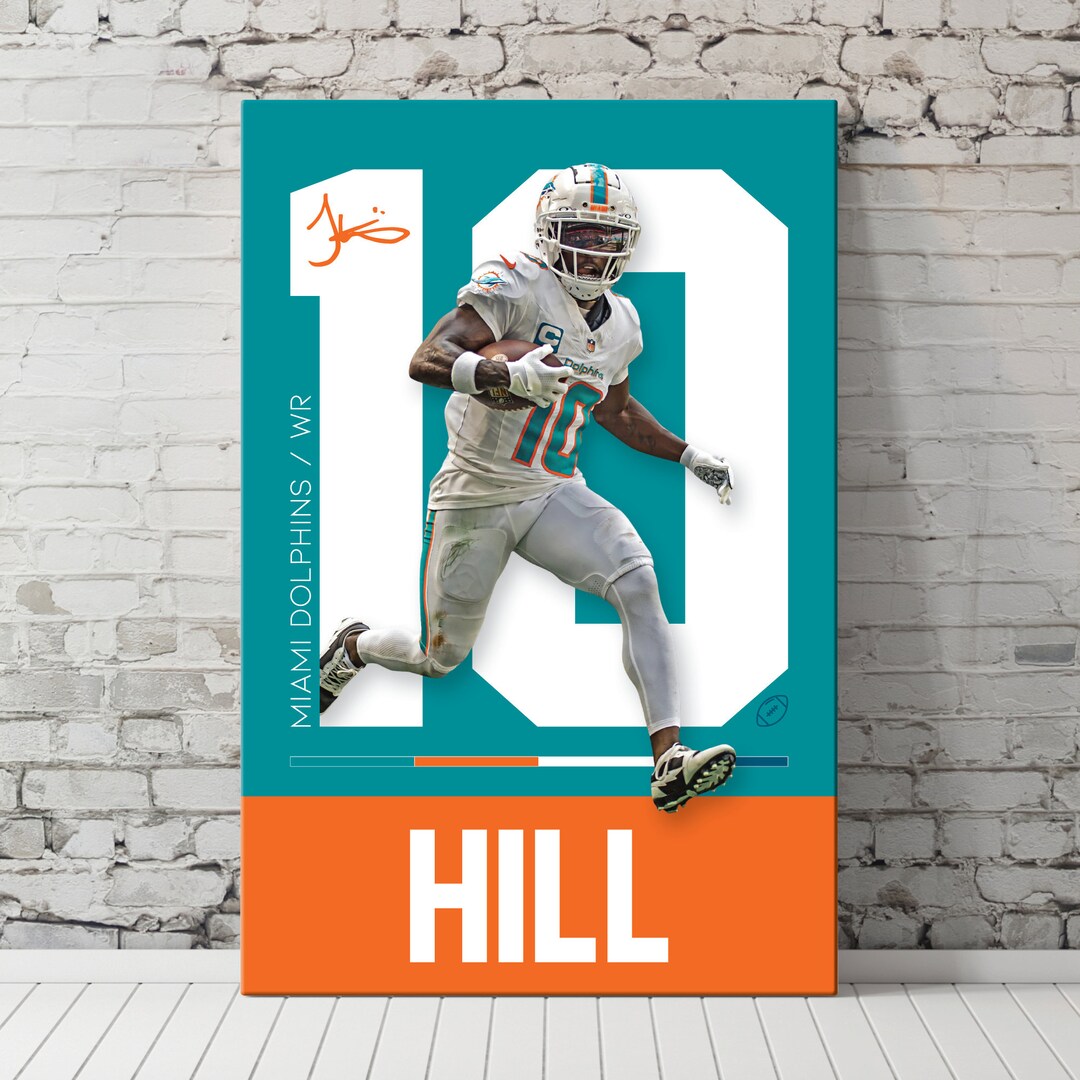 Tyreek Hill Poster | Miami Dolphins | Minimalist Mid-century NFL Wall ...