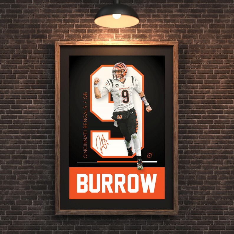 Joe Burrow Poster: Cincinnati Bengals Minimalist NFL Art (24x36 PDF) - Etsy