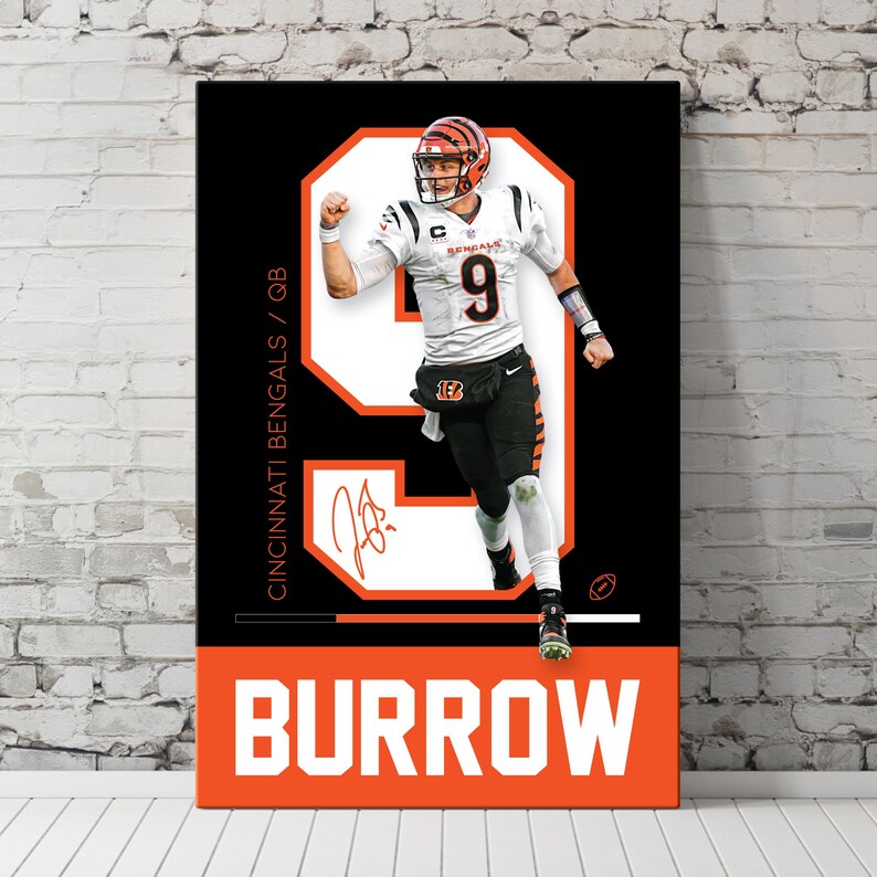Joe Burrow Poster: Cincinnati Bengals Minimalist NFL Art (24x36 PDF) - Etsy