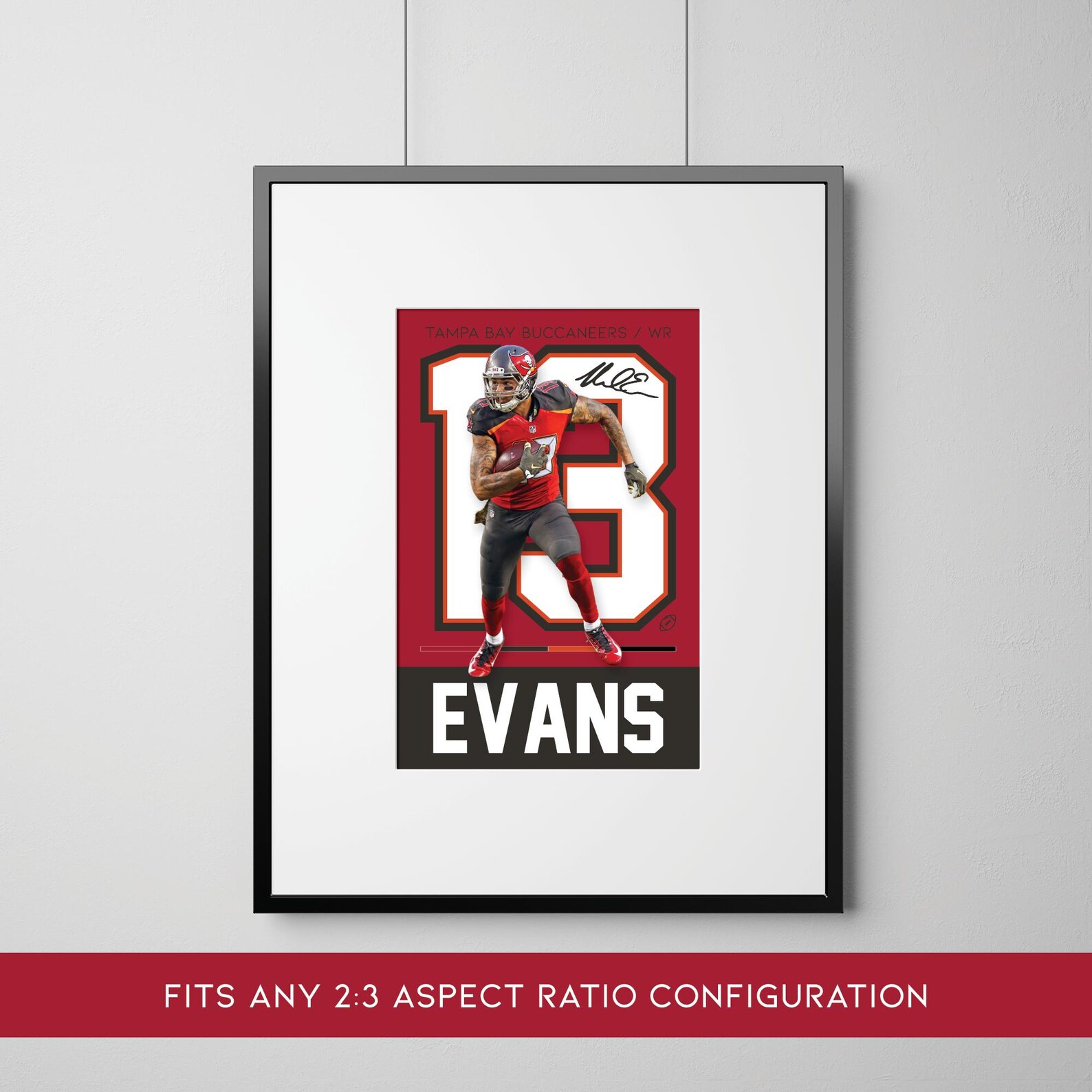 Mike Evans Poster: Tampa Bay Buccaneers NFL Wall Art (digital Download ...