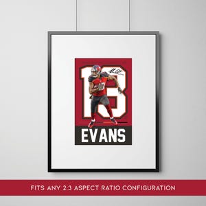 Mike Evans Poster: Tampa Bay Buccaneers NFL Wall Art (digital Download ...