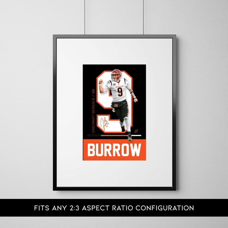 Joe Burrow Poster: Cincinnati Bengals Minimalist NFL Art (24x36 PDF) - Etsy