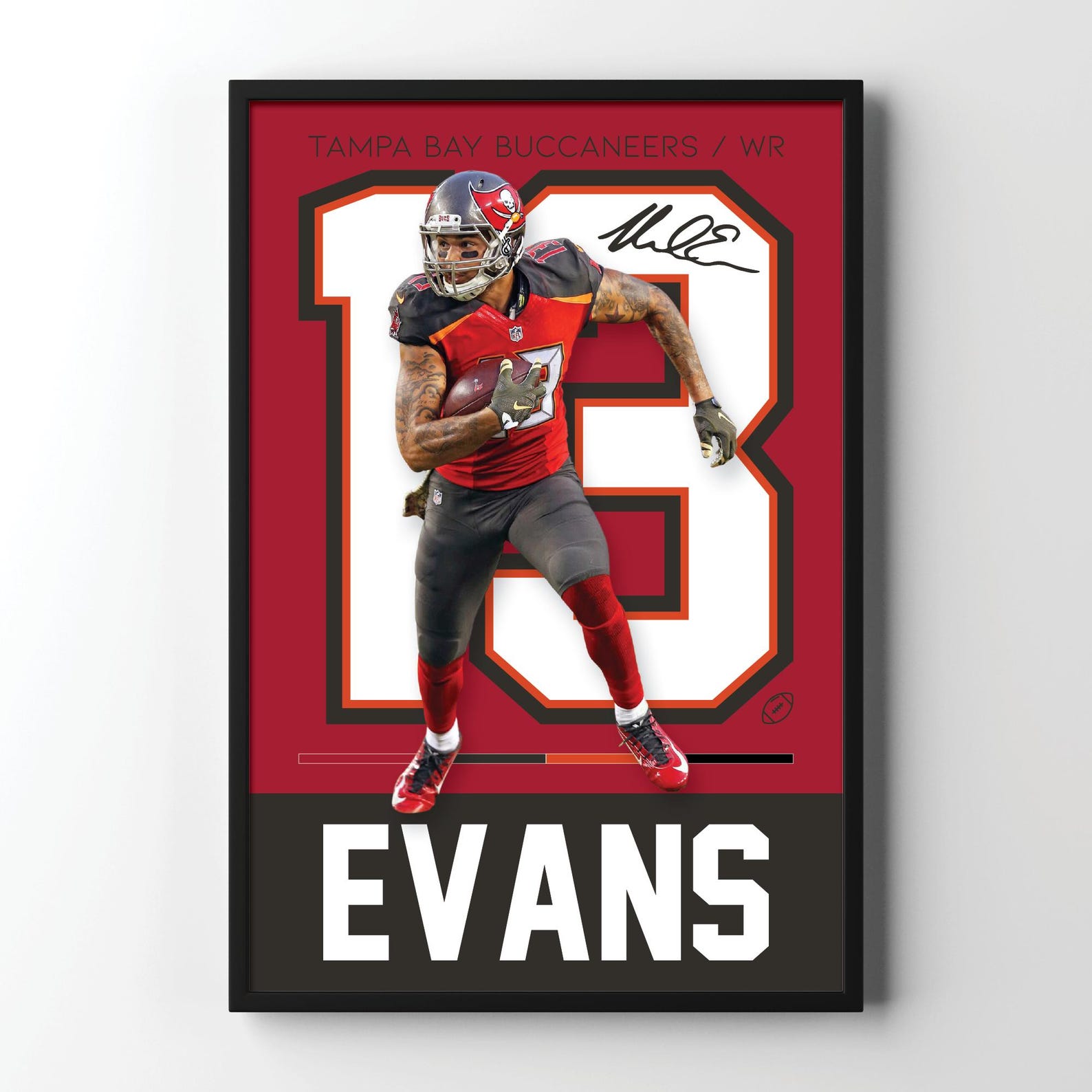 Mike Evans Poster: Tampa Bay Buccaneers NFL Wall Art (digital Download ...