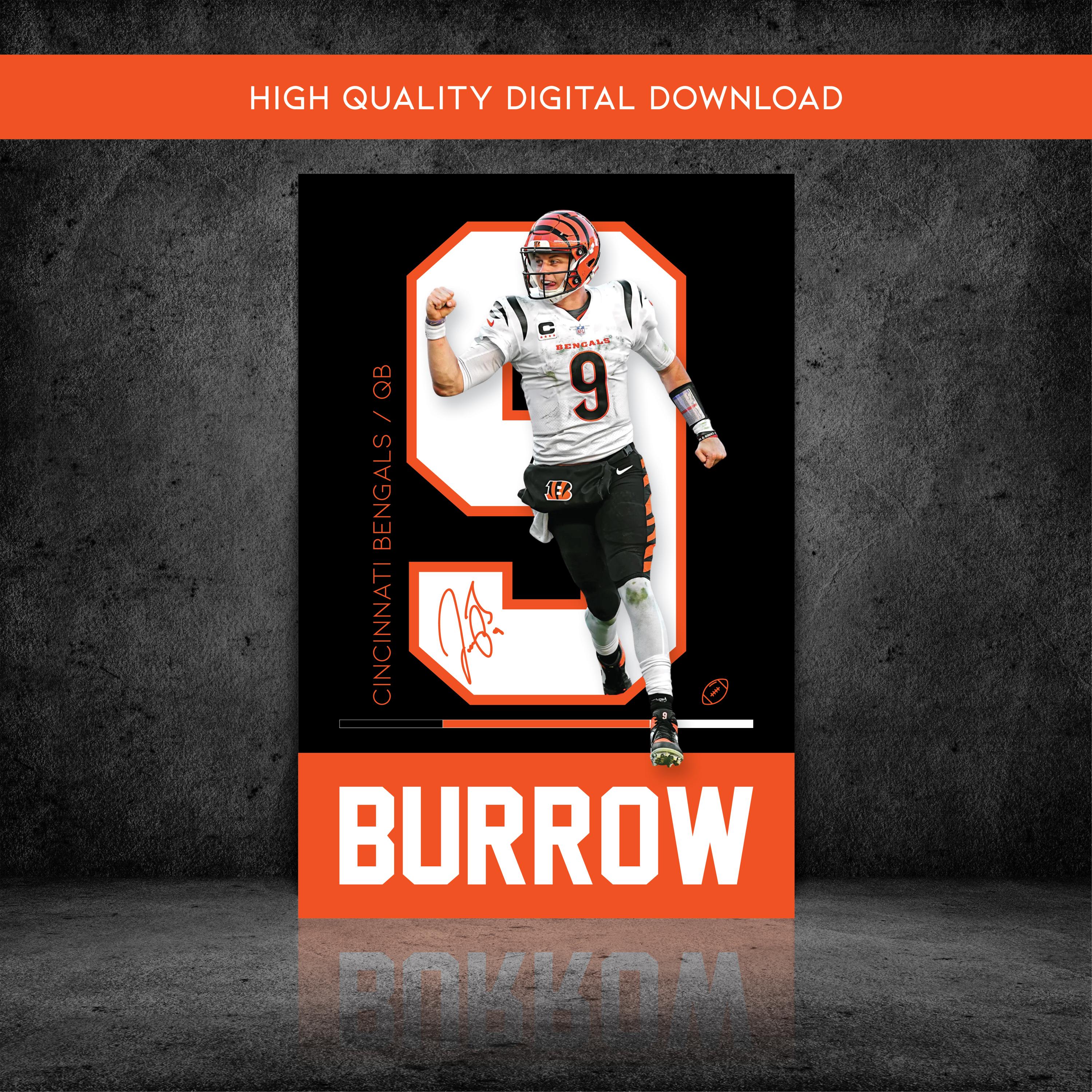 Joe Burrow Poster: Cincinnati Bengals Minimalist NFL Art (24x36 PDF) - Etsy