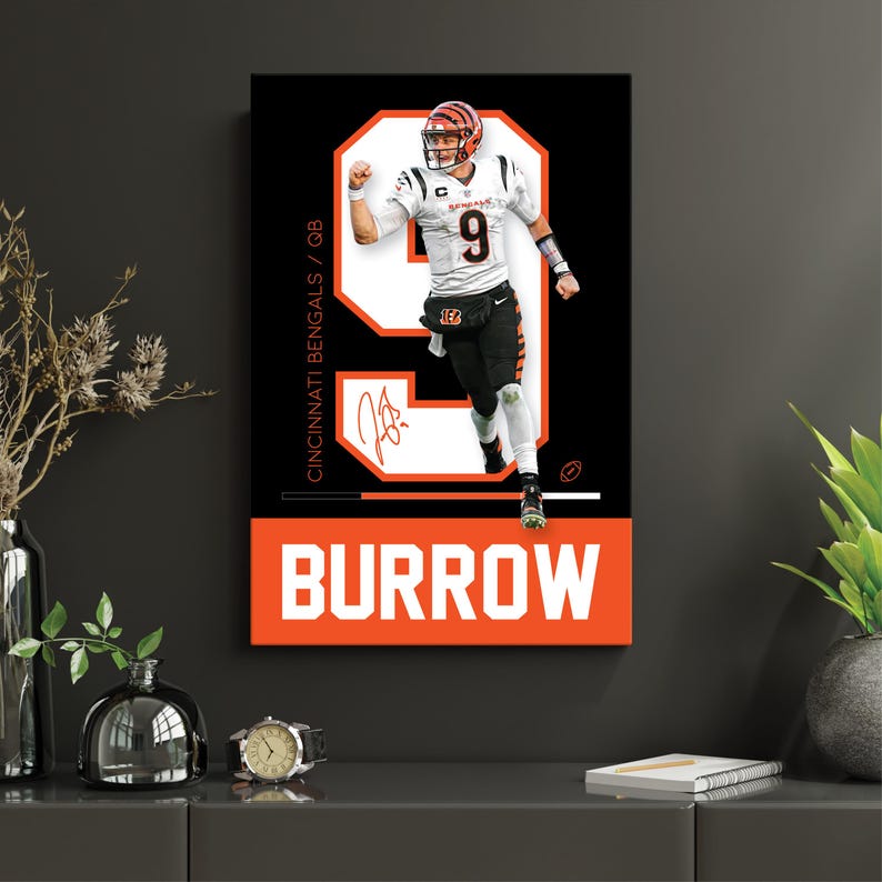 Joe Burrow Poster: Cincinnati Bengals Minimalist NFL Art (24x36 PDF) - Etsy