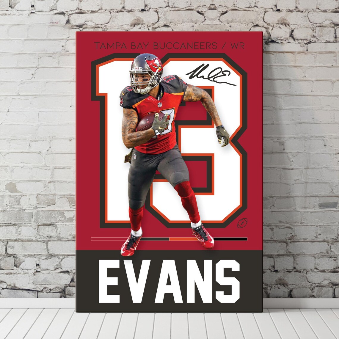 Mike Evans Poster: Tampa Bay Buccaneers NFL Wall Art (digital Download ...