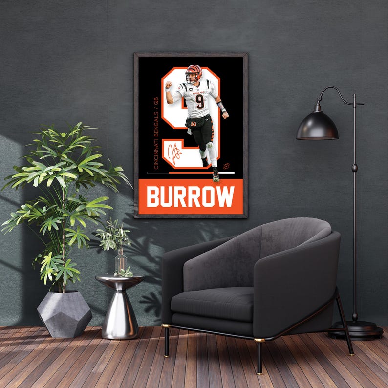Joe Burrow Poster: Cincinnati Bengals Minimalist NFL Art (24x36 PDF) - Etsy