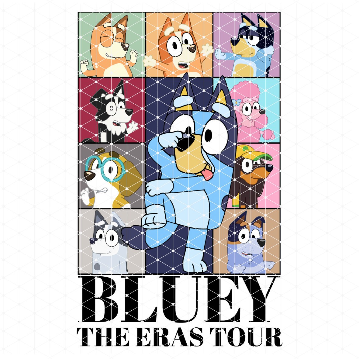 Adult Bluey T-shirts, Bluey Eras Tour T-shirt, Customised Bluey T-shirt ...