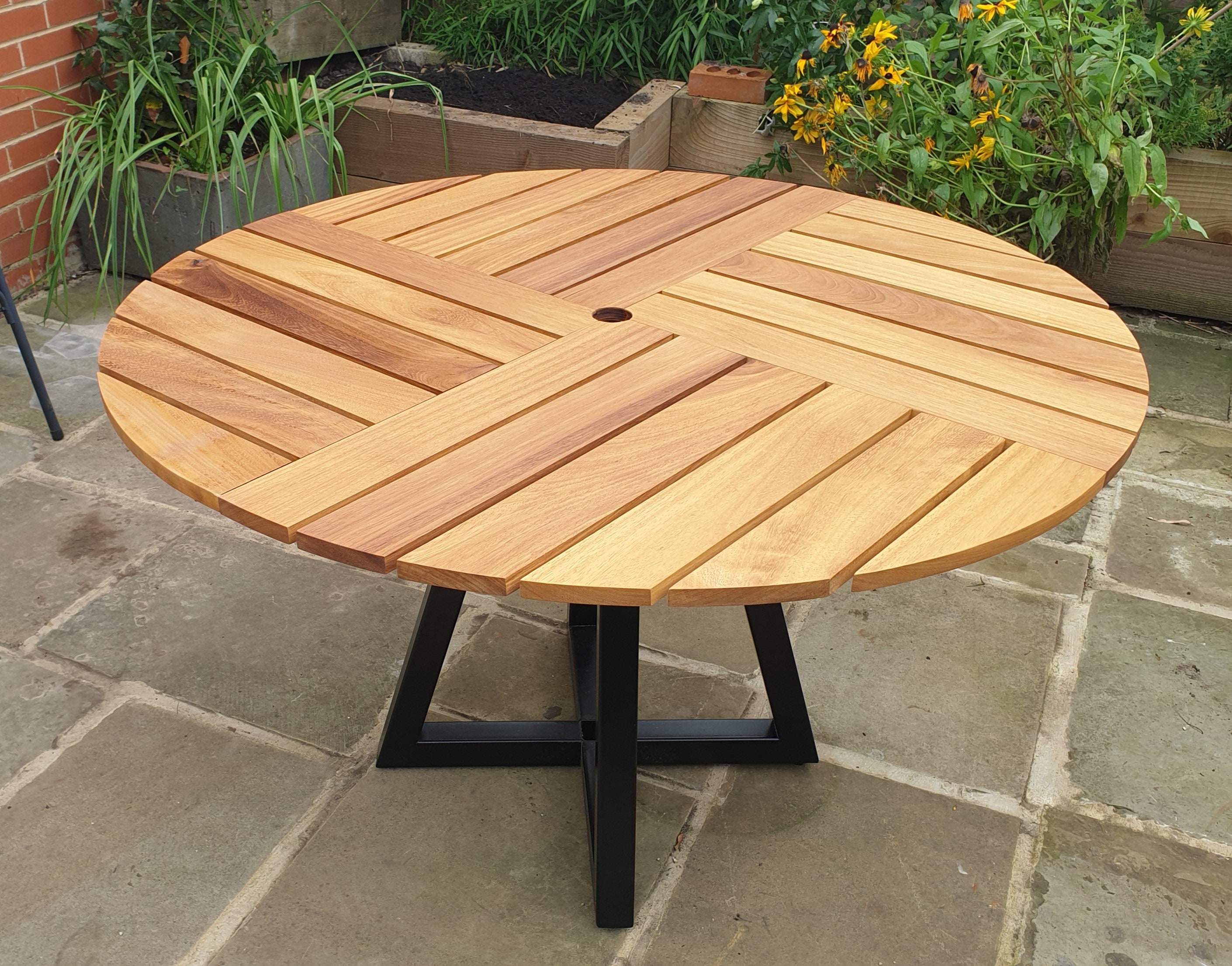 Handmade Dining Table. Outdoor Garden / Patio Round Hardwood - Etsy Canada