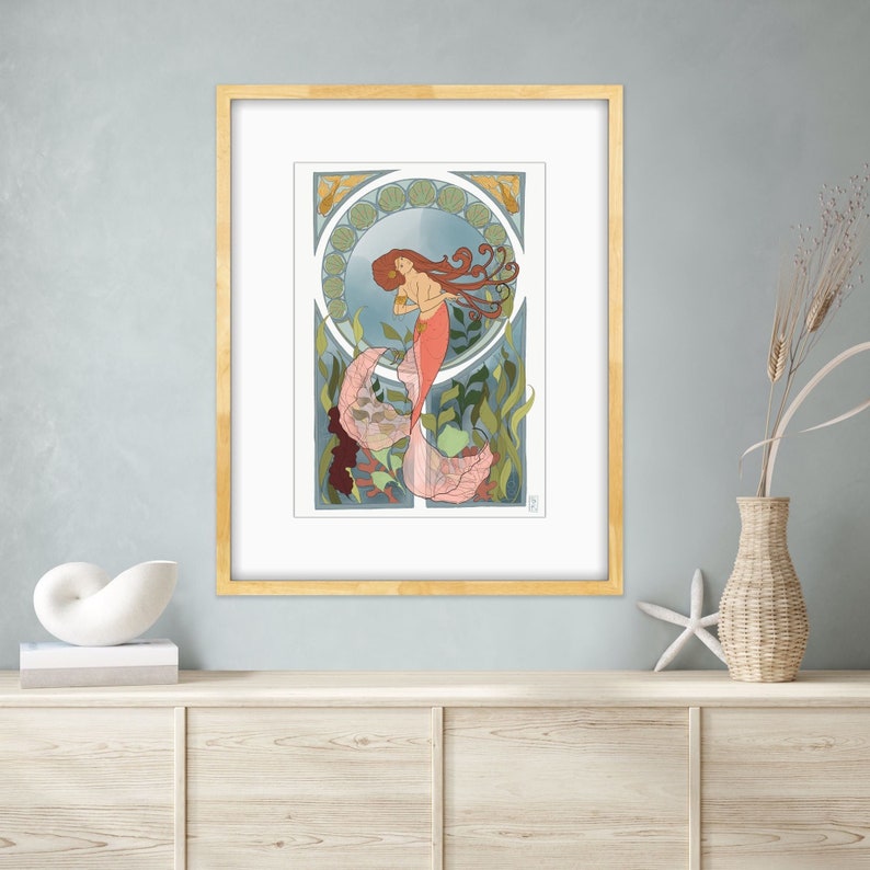 Mucha Mermaid Art Nouveau Print: Signed Certificate - Etsy UK