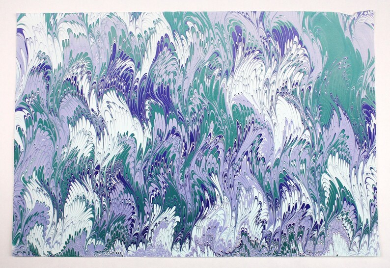 A3 Hand Marbled Paper Various Patterns Including Spanish Ripple Drawn ...