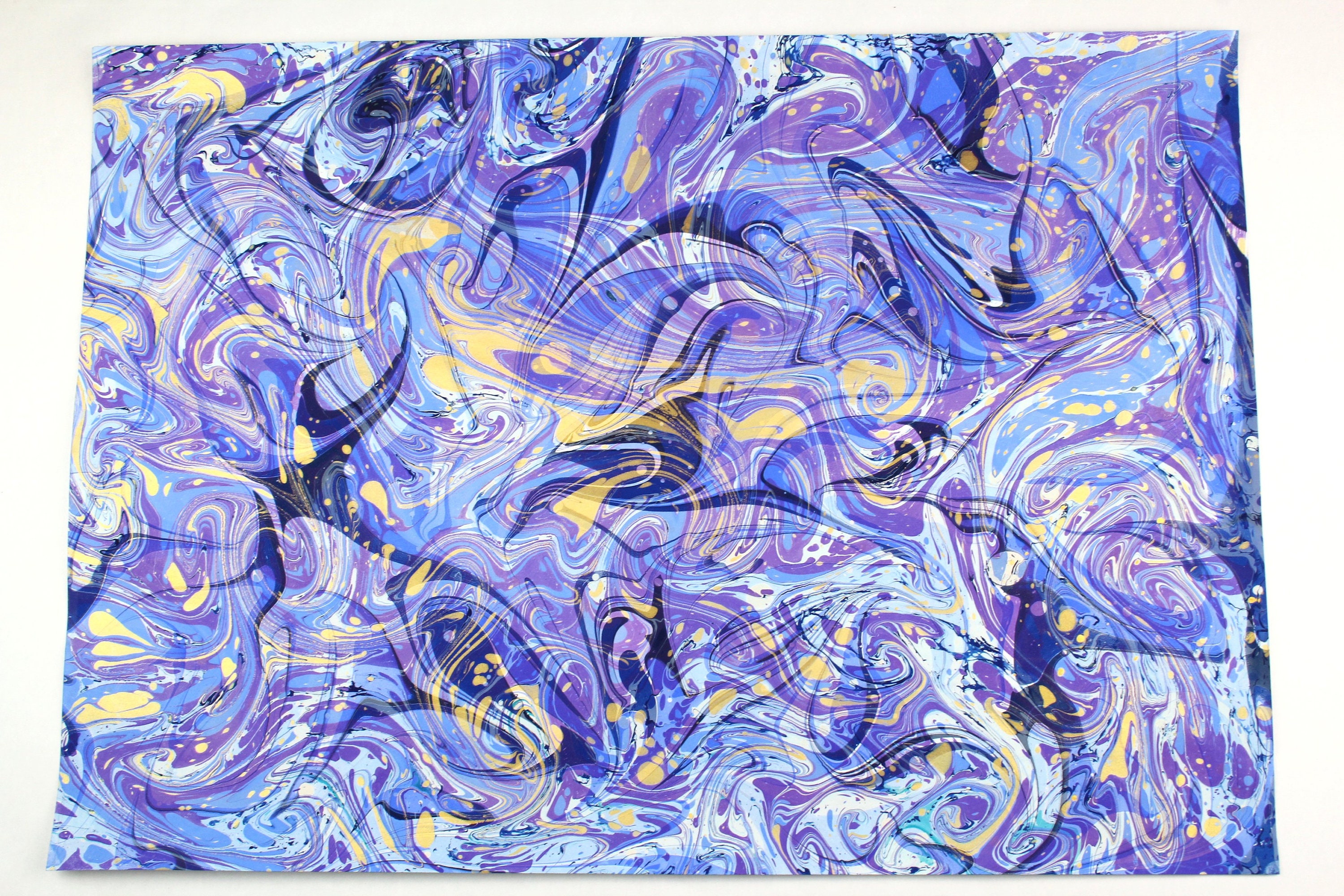 A2 Double Marbled Paper Sheets Hand Crafted Genuine Marbling Unique ...