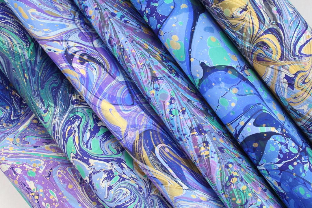 A2 Double Marbled Paper Sheets | Hand Crafted Genuine Marbling | Unique ...