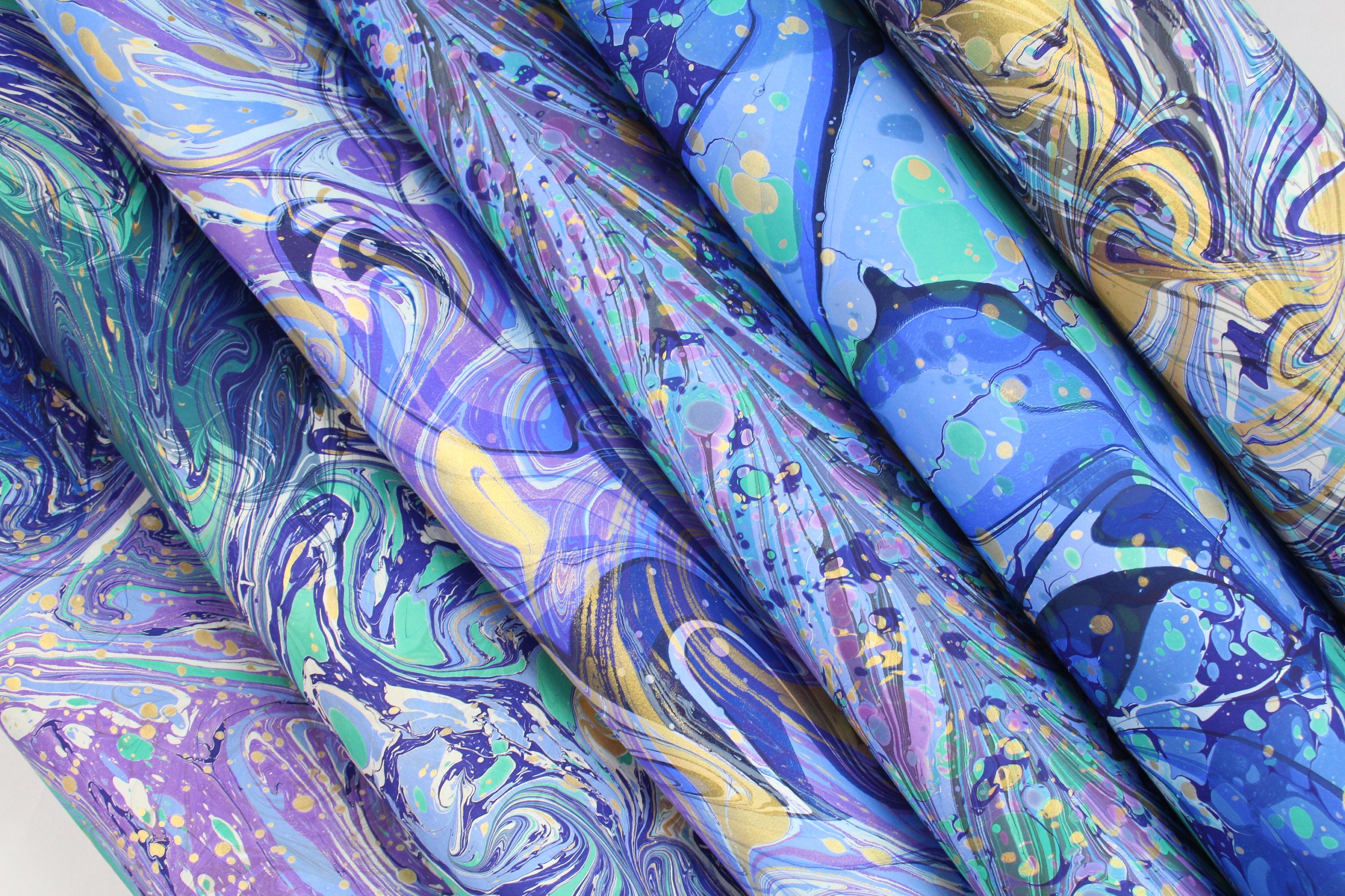 A2 Double Marbled Paper Sheets | Hand Crafted Genuine Marbling | Unique ...