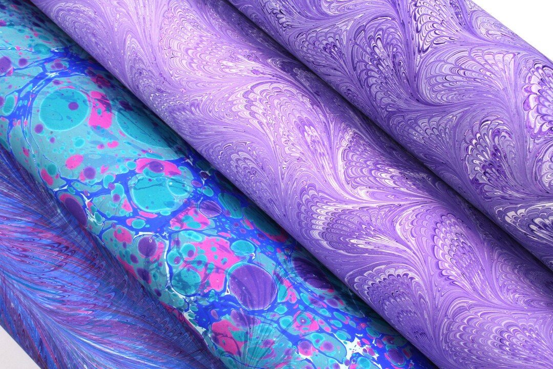 A2 Marbled Paper Sheets Hand Crafted Genuine Marbling Unique Decorative ...