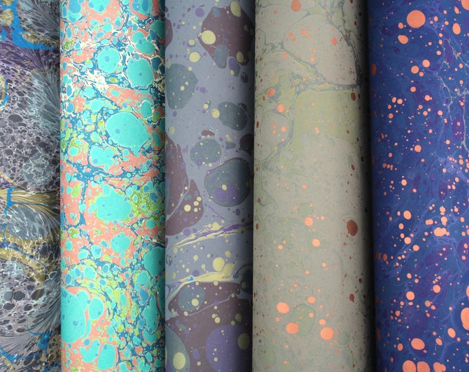Hand Marbled Paper | 70x50cm Sheets for Bookbinding, Box Making ...