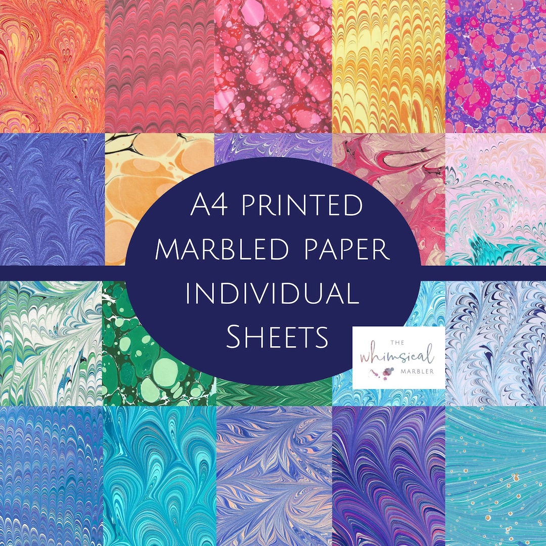A4 Marbled Paper | 20 Mixed Designs, Scrapbooking Cardmaking - Etsy