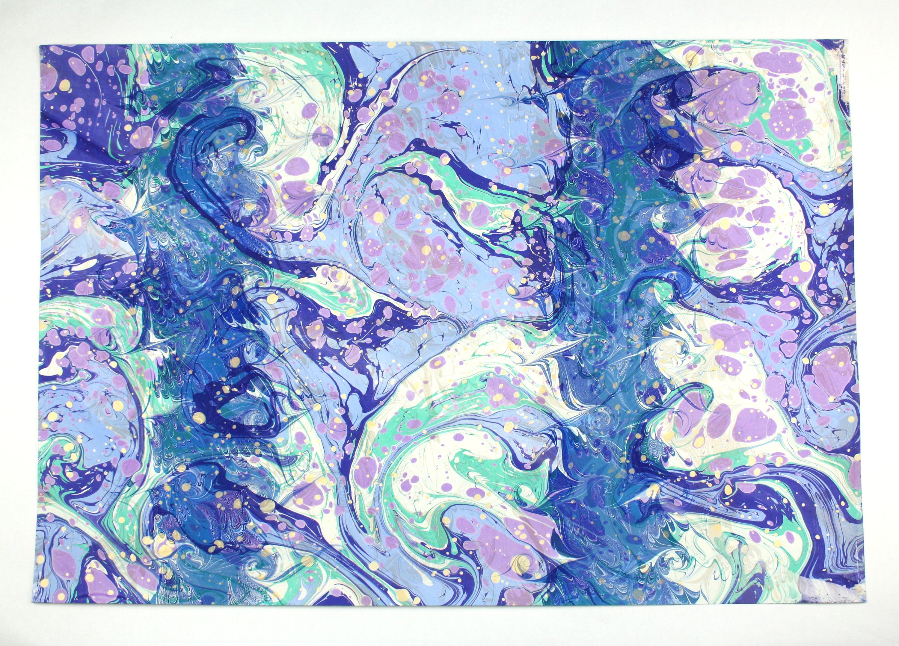 A2 Double Marbled Paper Sheets Hand Crafted Genuine Marbling Unique ...