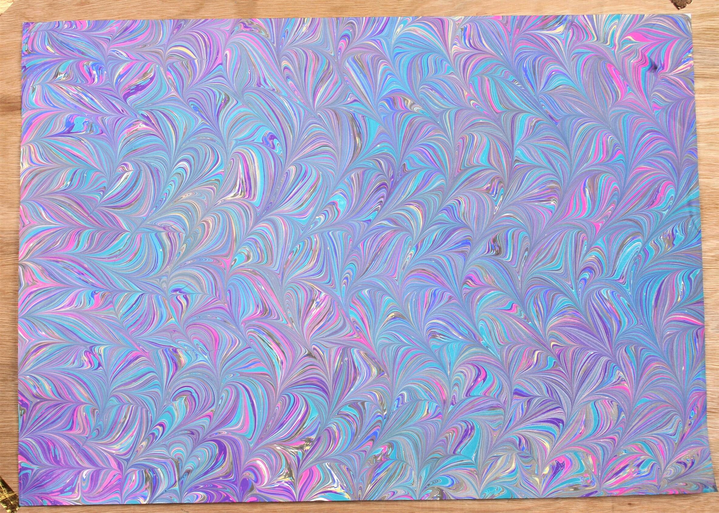 A2 Hand Marbled Paper Designs in Bright Colours Some Seconds All ...