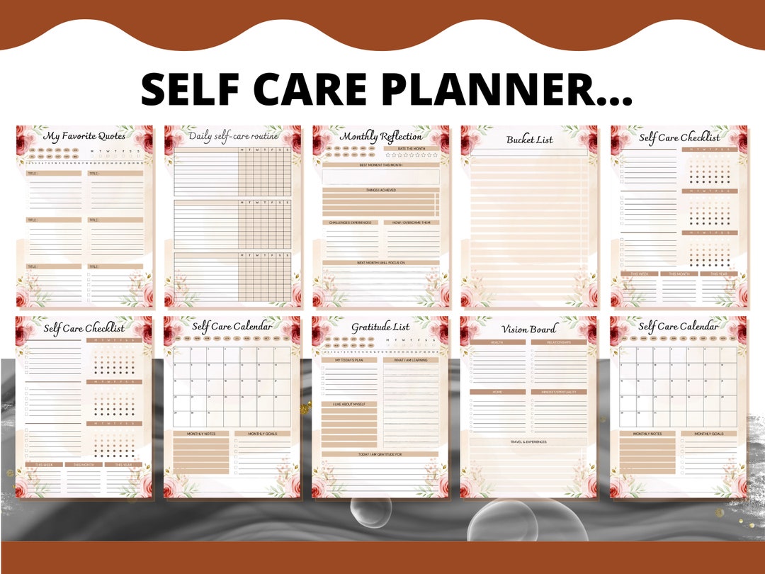 Self-care Planner, Self-care Journal, Wellness Tracker, Mindful Living ...