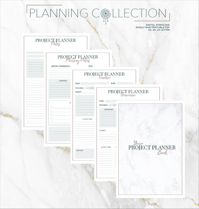 Digital Planner - Project Tracker - Printable: Stay in Control and ...