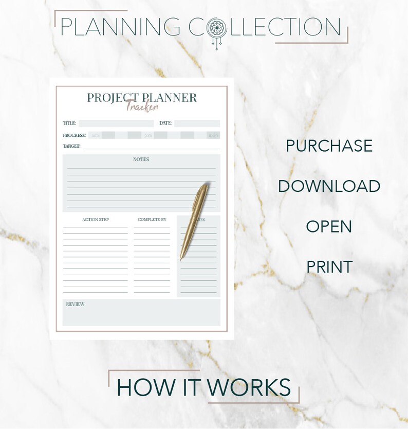 Digital Planner - Project Tracker - Printable: Stay in Control and ...