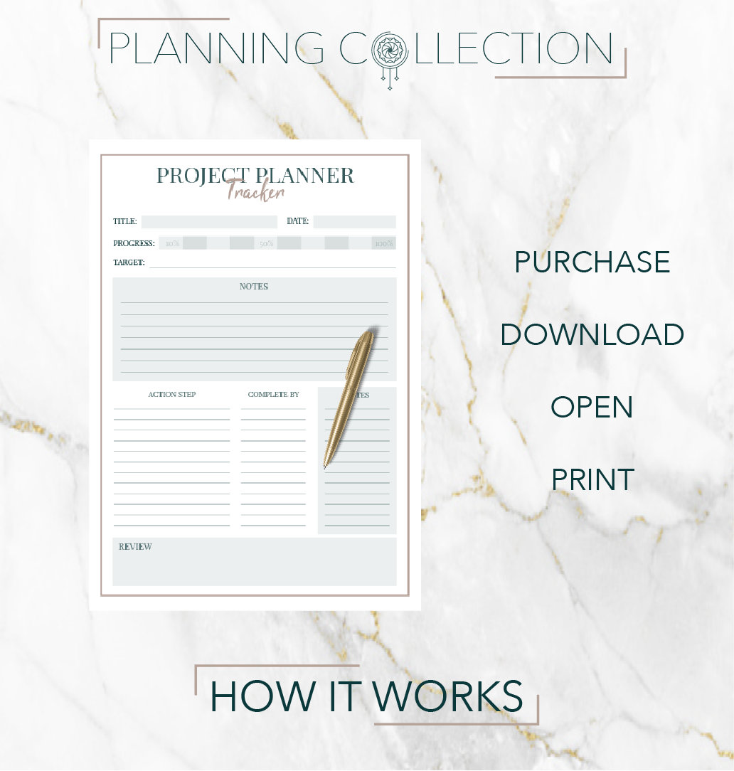 Digital Planner - Project Tracker - Printable: Stay in Control and ...