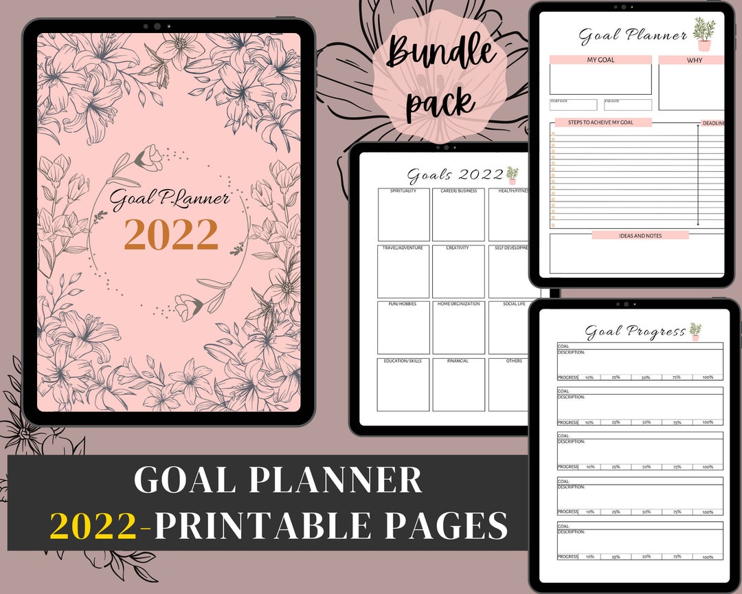 Goal Setting Planner 2022 Printable for Life Management and Self ...