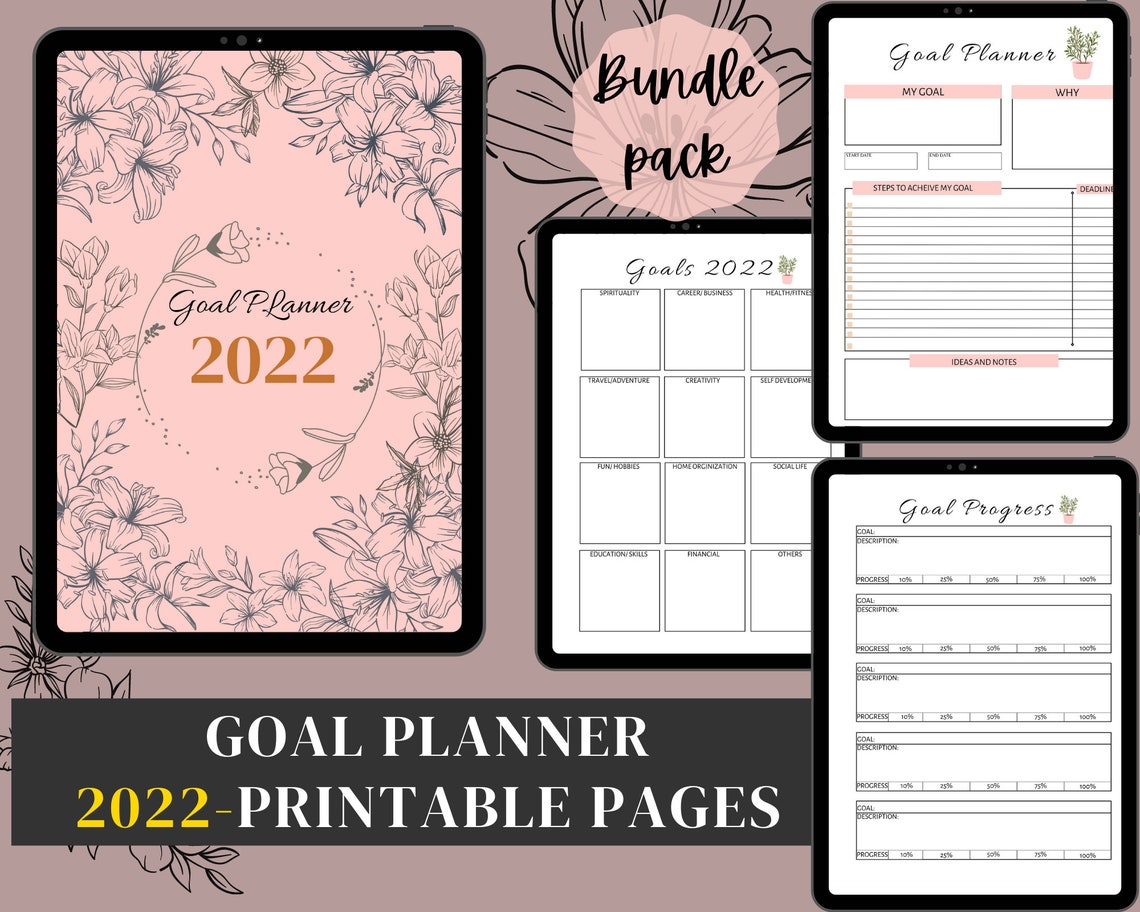 Goal Setting Planner 2022 Printable for Life Management and - Etsy