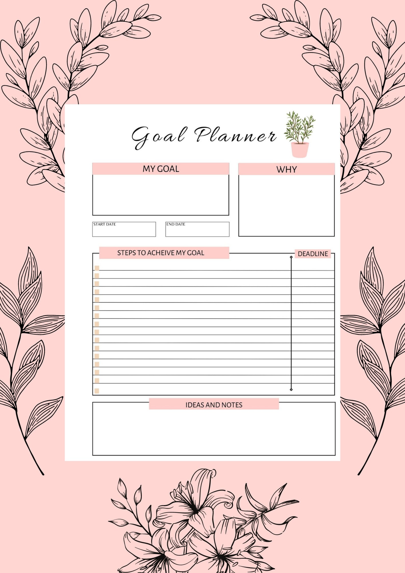 Goal Setting Planner 2022 Printable for Life Management and - Etsy