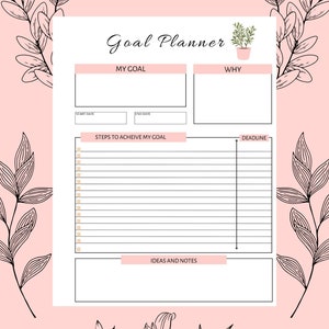 Goal Setting Planner 2022 Printable for Life Management and Self ...