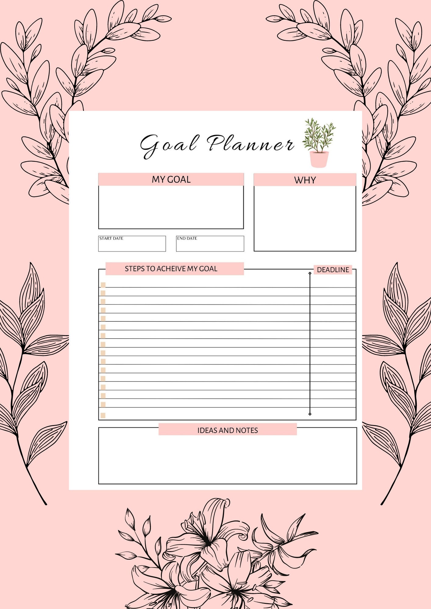Goal Setting Planner 2022 Printable for Life Management and - Etsy