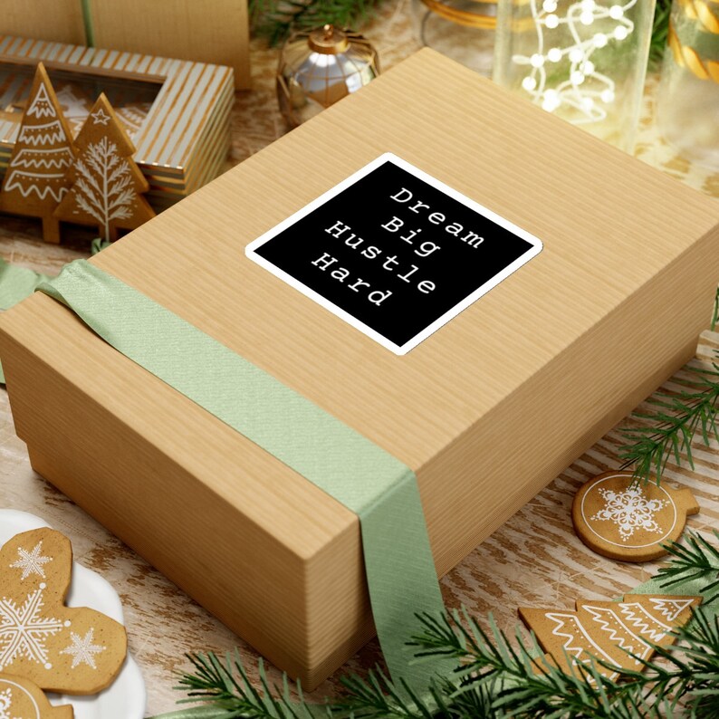 Dream Big, Hustle Hard Kiss-cut Sticker Motivational Quote ...