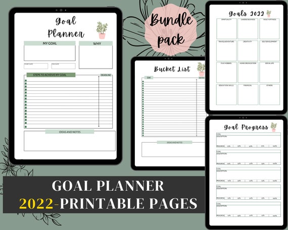 Goal Setting Planner 2022 Printable for Life Management and | Etsy