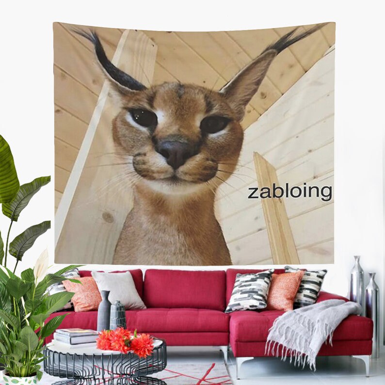 Zabloing Floppa Meme Wall Tapestry Big Floppa Tapestry - Etsy