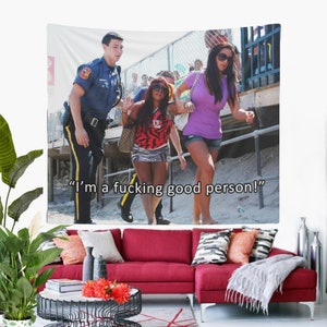 Snooki Getting Arrested Wall Tapestry, Hostel Dorm & College Room Decor ...