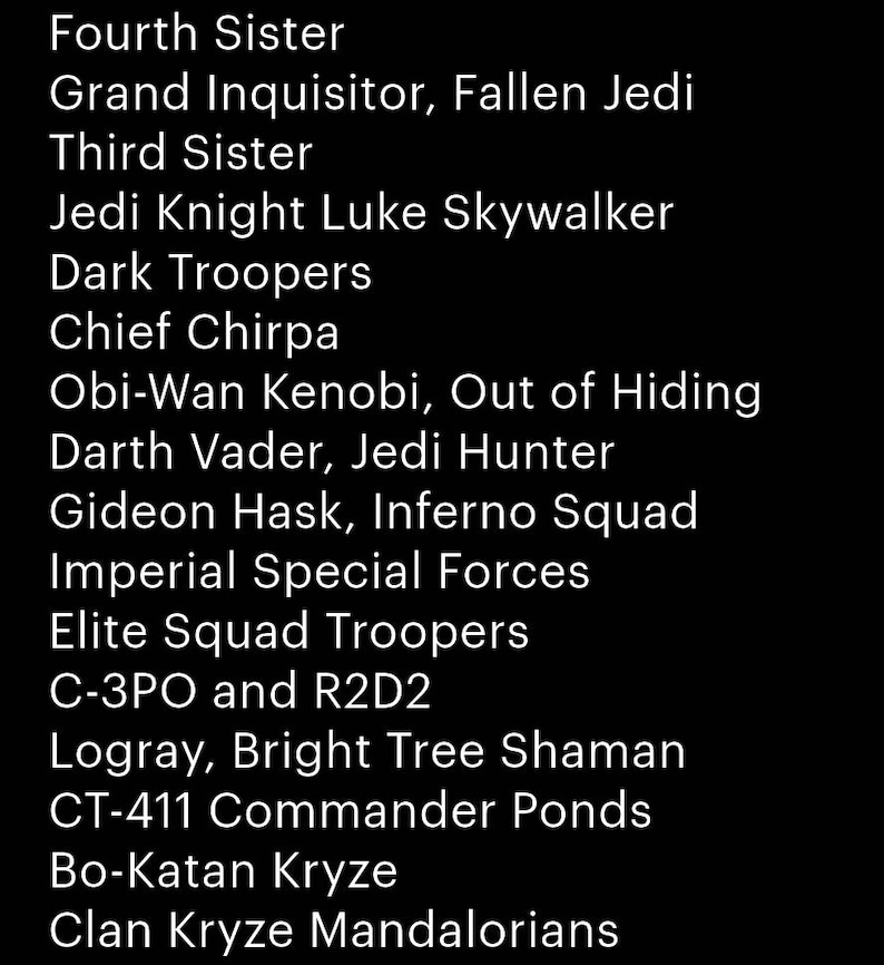 2025 Star Wars Shatterpoint - UPDATE PACK - 54 Character and Stance ...
