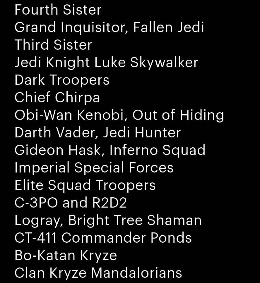 2025 Star Wars Shatterpoint - UPDATE PACK - 54 Character and Stance ...