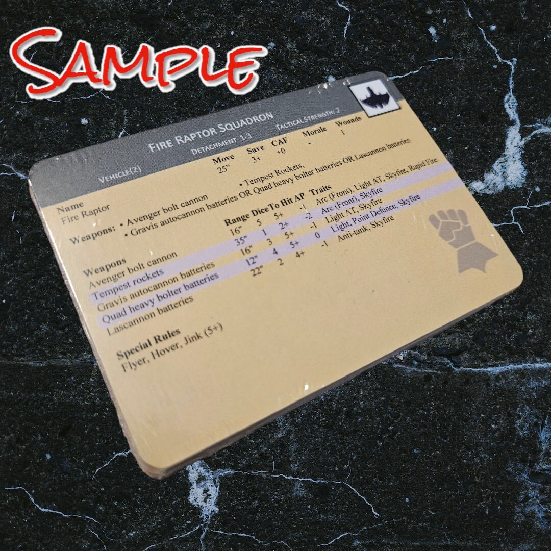 Legions Imperialis Compatible Reference Stat Cards Printing Service - Etsy