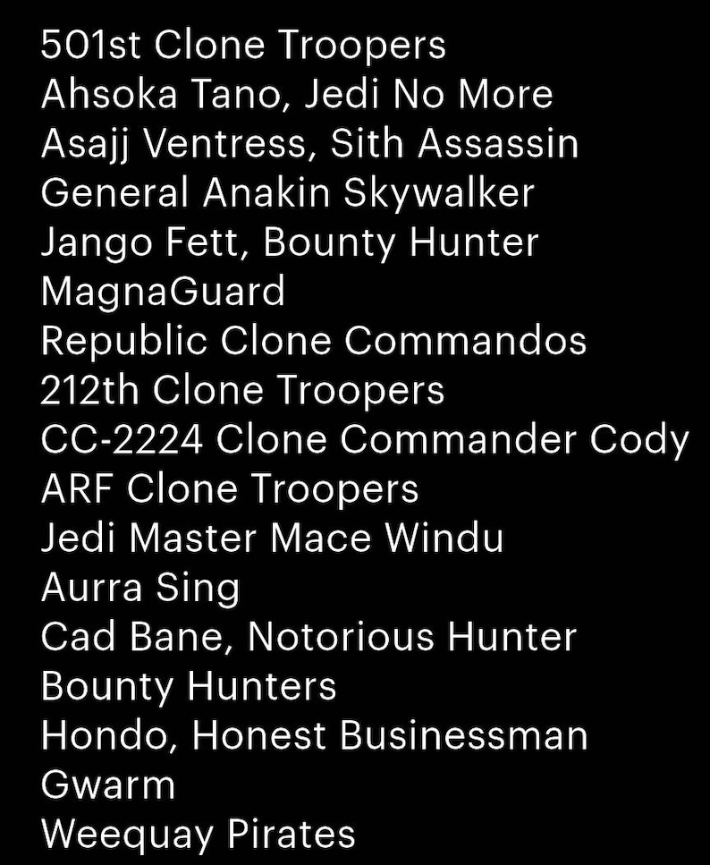2025 Star Wars Shatterpoint - UPDATE PACK - 54 Character and Stance ...
