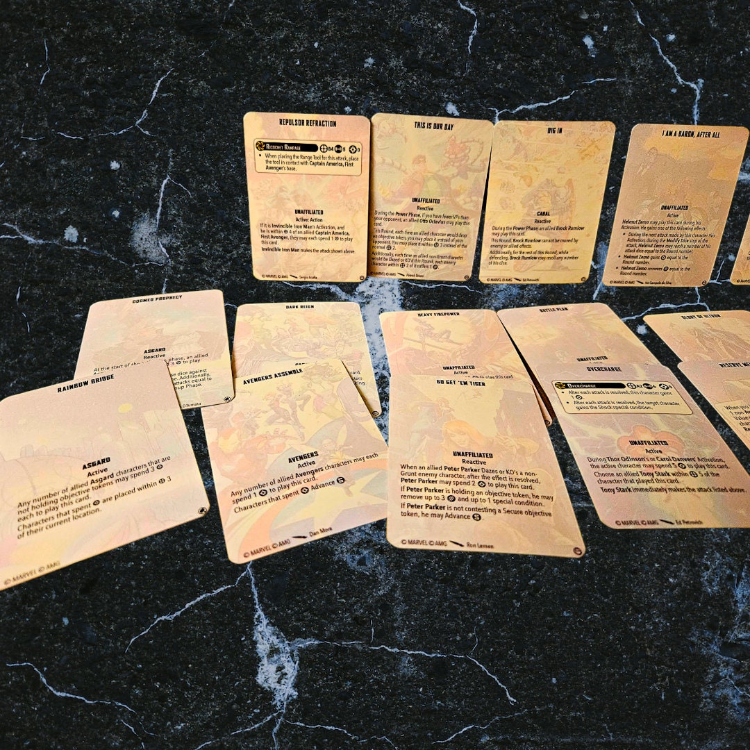 Marvel Crisis Protocol Card Pack 4 Updated Crisis Cards / Tactic Cards ...