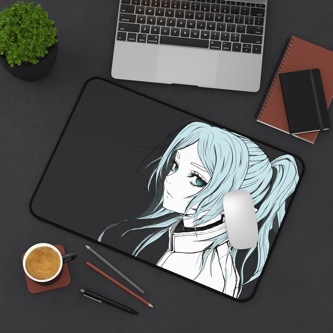 Frieren Desk Mat, Anime Elf Character Design, Gaming Mouse Pad, Large ...