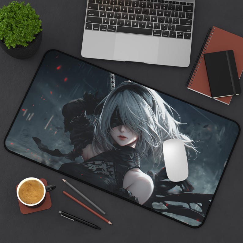 Anime Desk Mat Nier Automata 2B Gaming Mouse Pad, Non-slip Large Desk ...