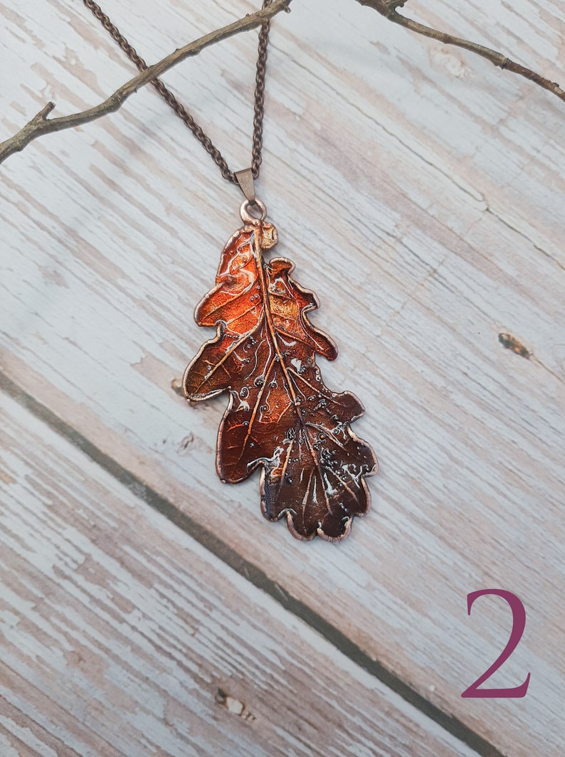 Copper Pendant Copper Oak Leaf Gift for Her Copper Leaf - Etsy
